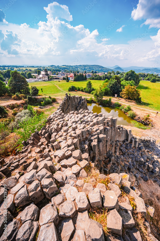 Polygonal structures of basalt columns, natural monument Panska skala ...