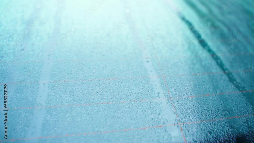 Car window in raindrops close-up. Misted glass of the car in the ...