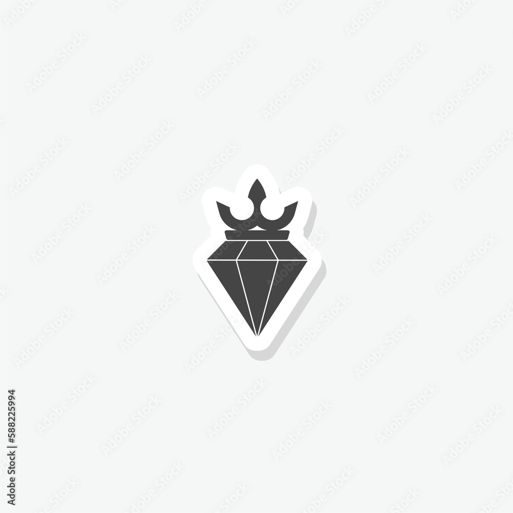 Diamond crown logo sticker icon Stock Illustration | Adobe Stock