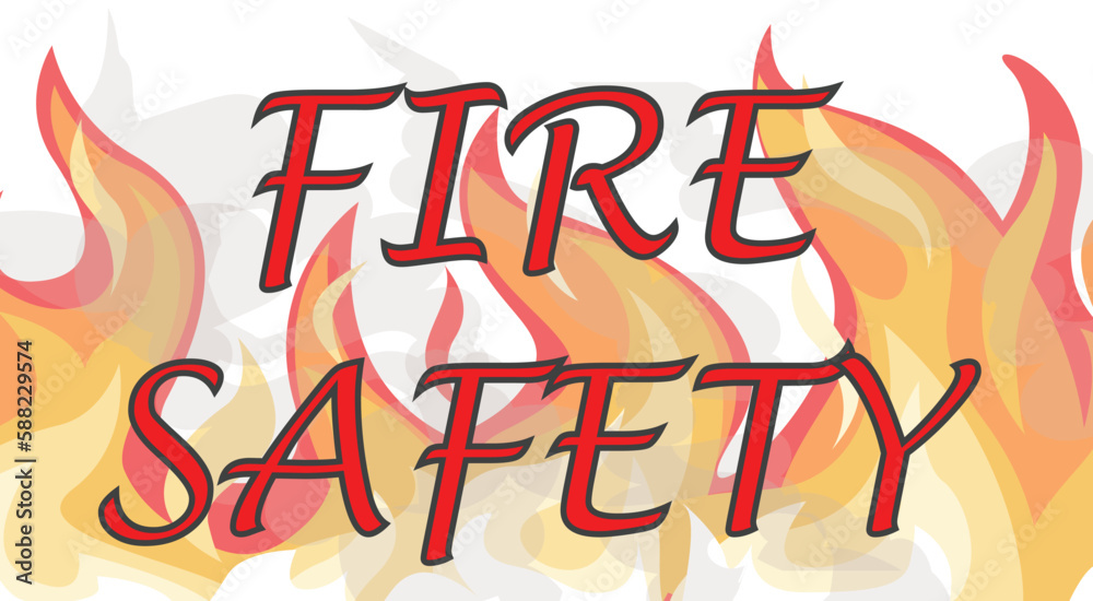 Fire hazard and Fire safety banner with gas banner flammable alert for ...