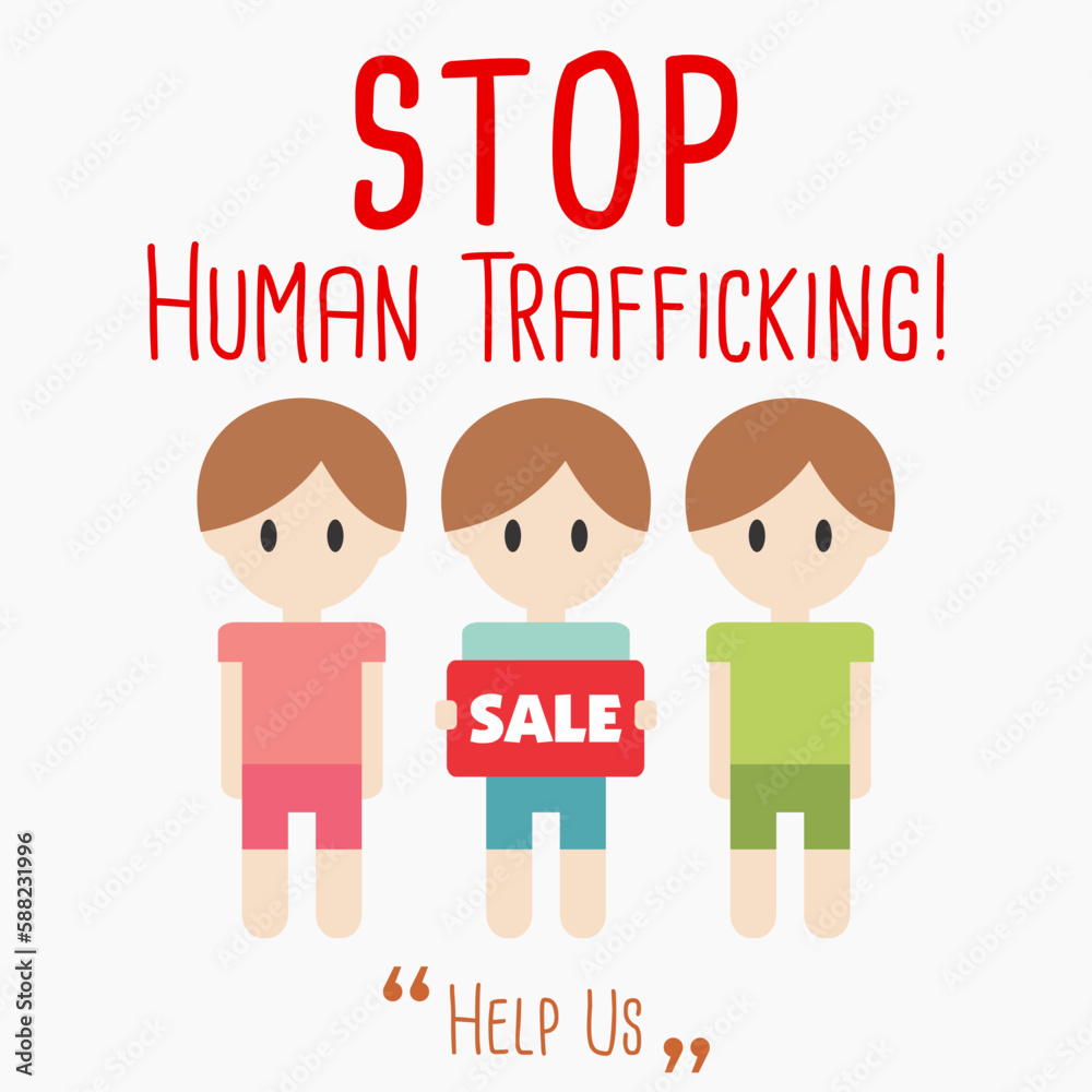Poor children are victims of human trafficking-vector illustration ...