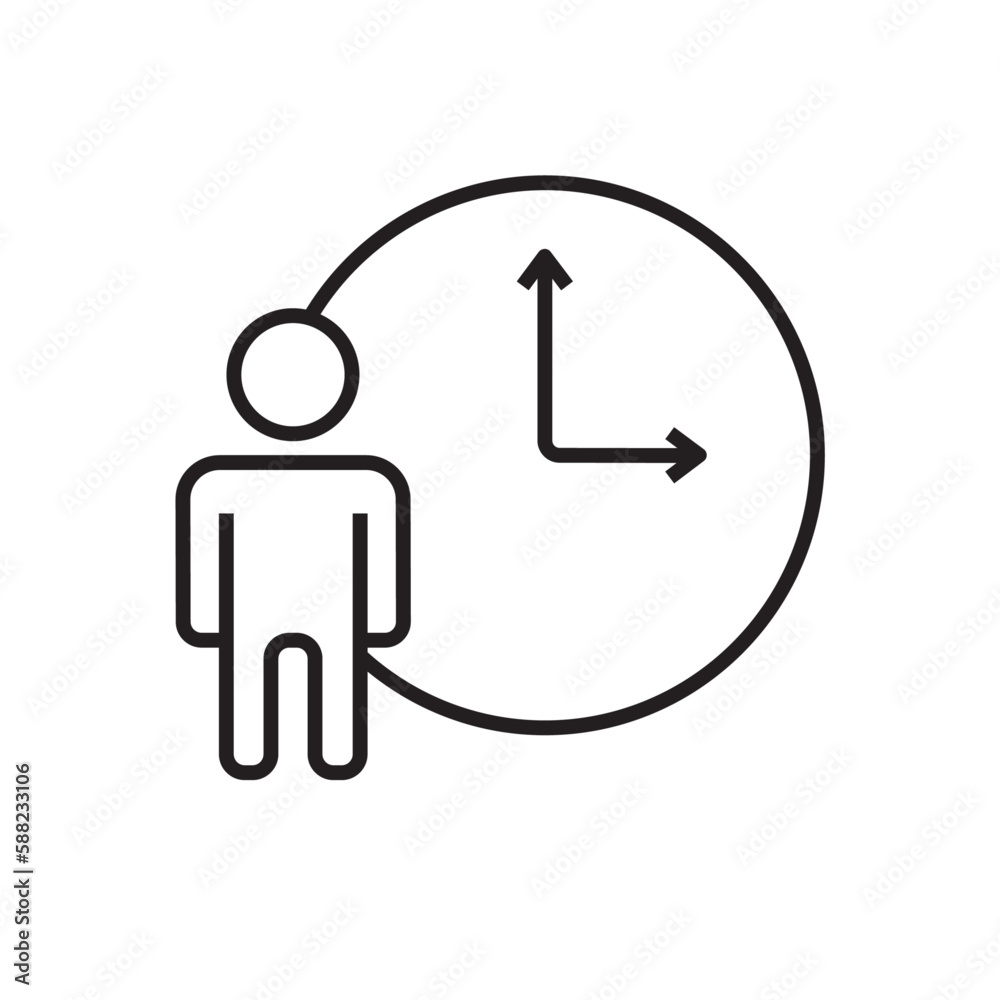 Person Hour Business people icon with black outline style. people, job ...