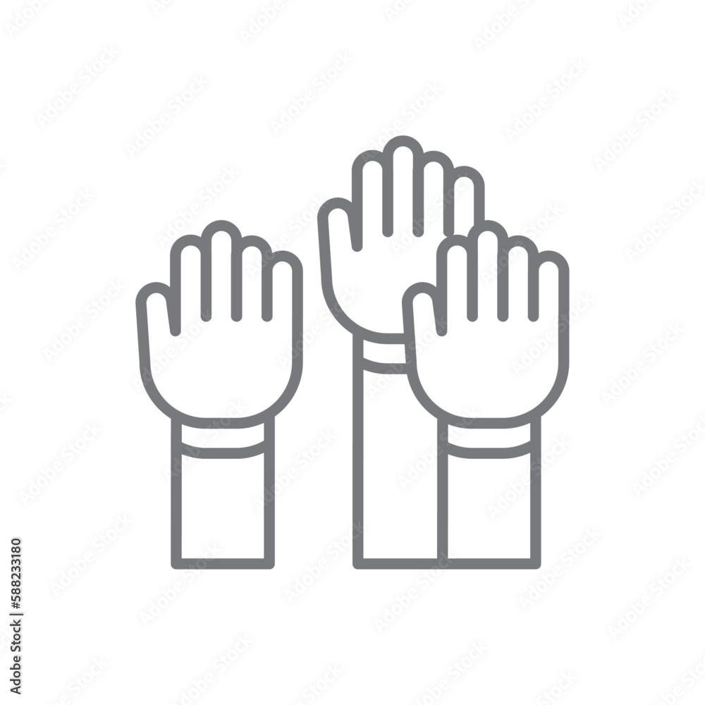 Participation Business people icon with black outline style. team ...