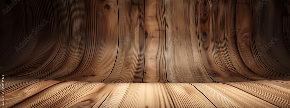 curved wood texture background, generative ai, digital illustration ...
