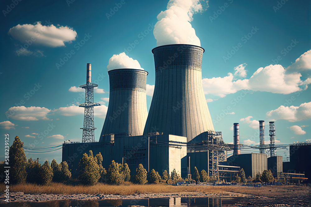 Reactor of nuclear power plant as industrial photography illusration ...