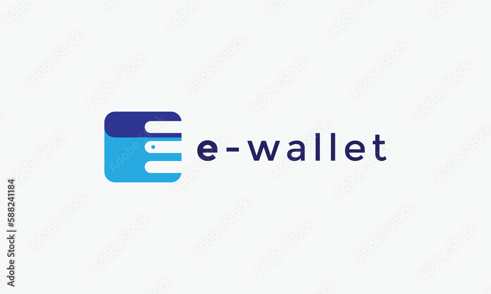 Logo e wallet currency e commerce financial modern concept fast payment ...