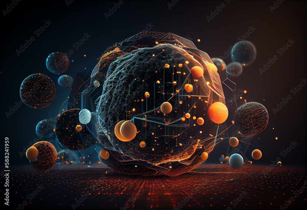 Big Data Vizualisation concept. Information represented as a High Tech ...