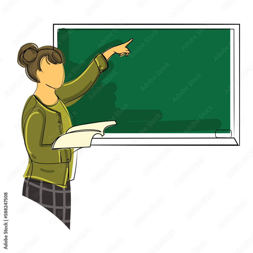 Teacher Teaching Math Clipart