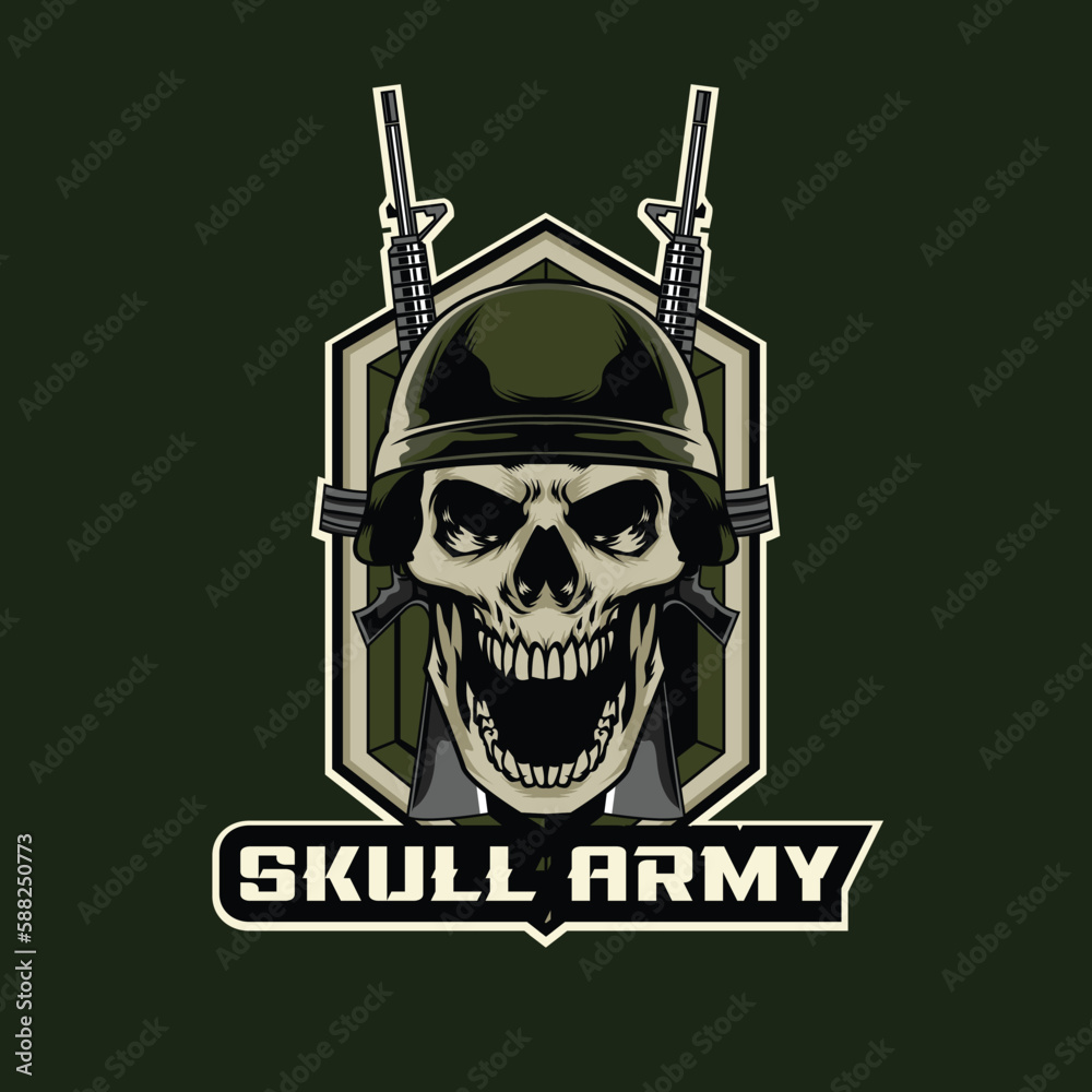 Vector illustration of military skull with premium quality stock vector ...