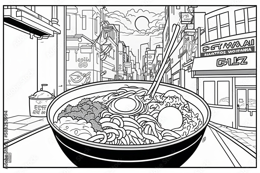 Immerse yourself in the Japanese street food scene with our ramen bowl ...