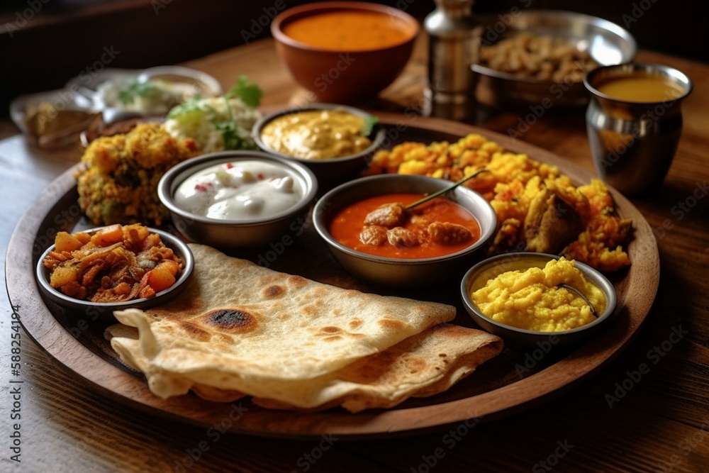 Indian breakfast, national Indian food Generative AI Stock Illustration ...
