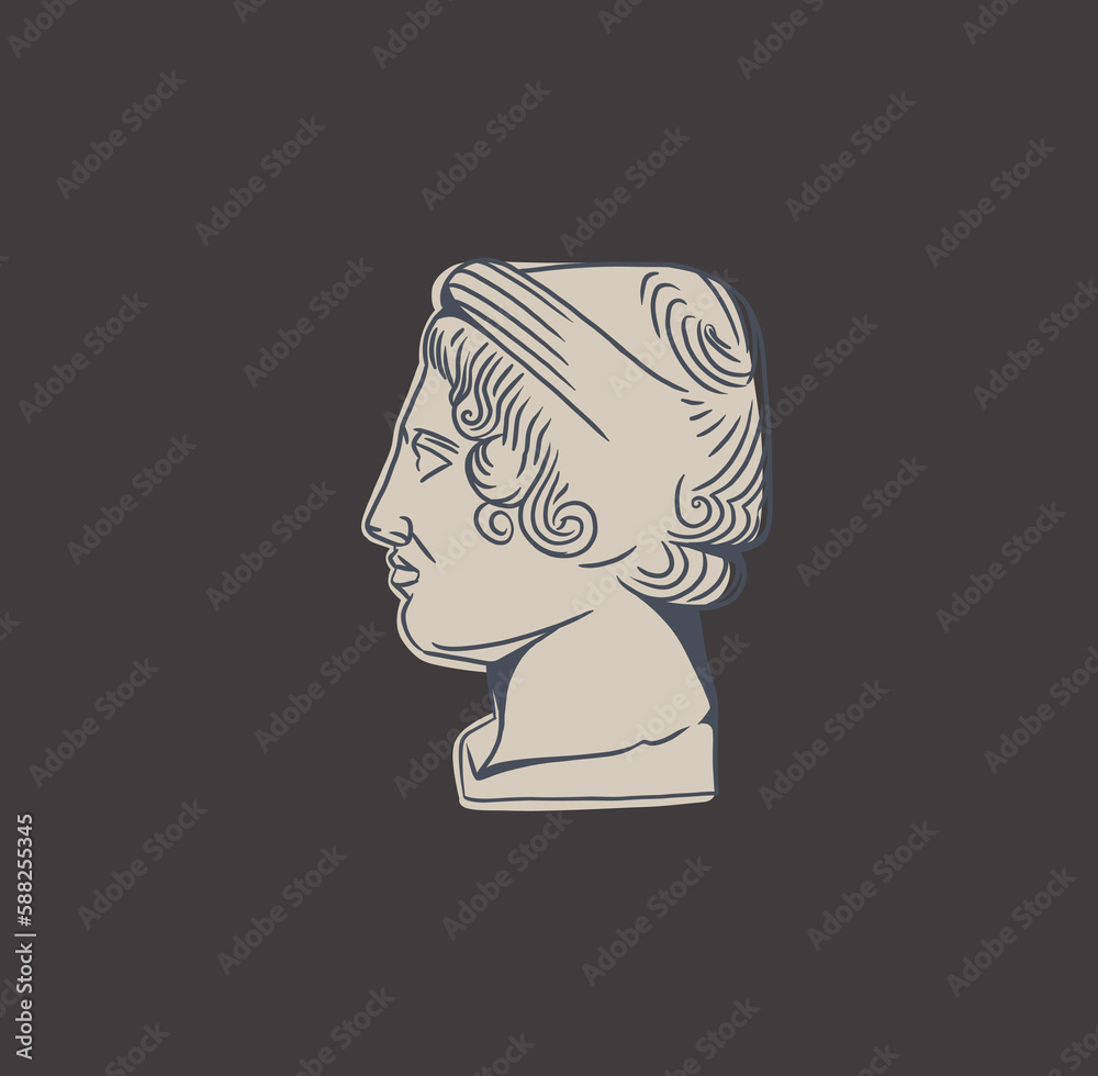 Hand drawn vector abstract outline,graphic,line art greek ancient ...