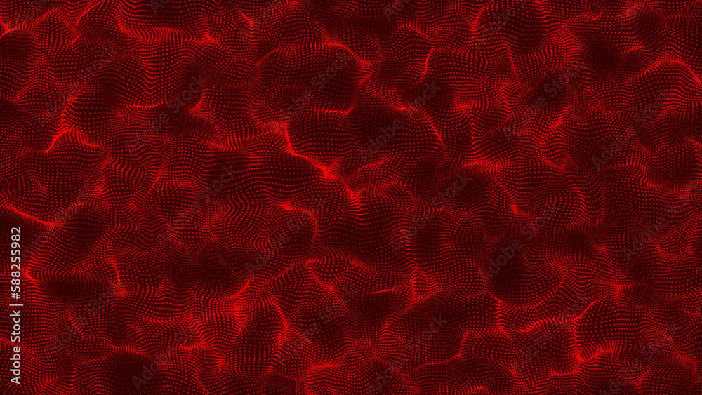 Red color communication and technology network background withm oving ...