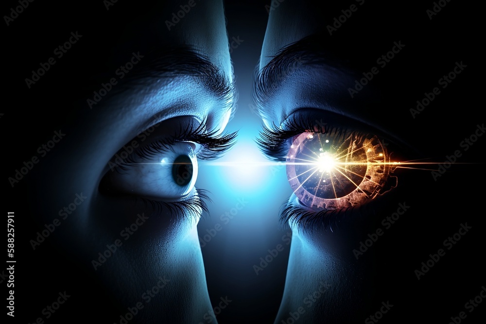 The human eye and the robot eye. Evolution of technology, development ...