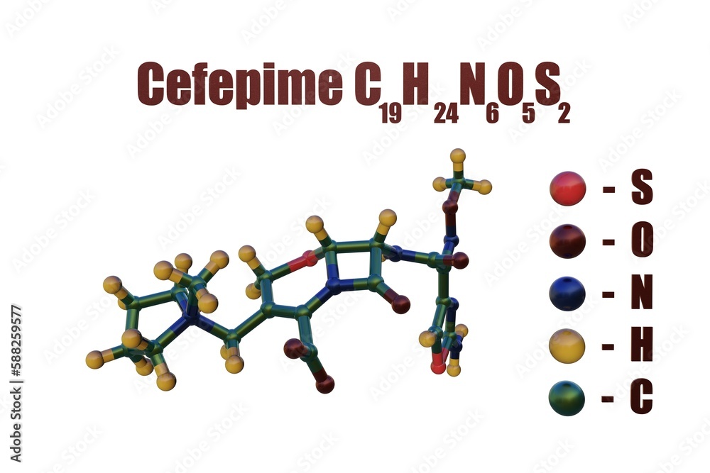 Cefepime, fourth-generation cephalosporin antibiotic. Structural ...