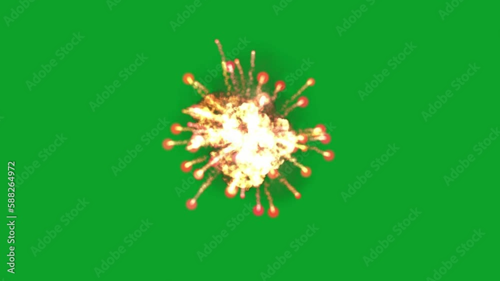 4k. Fire explosion explosion fire bomb smoke explosion animation on ...