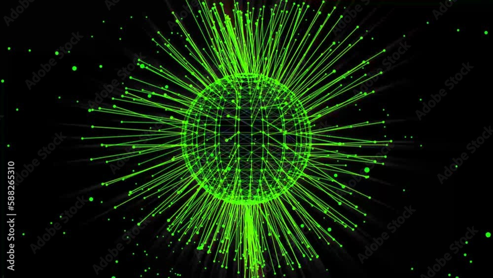 Futuristic Connected Dots And Lines Sphere Plexus Abstract Red Plexus Technology Science On