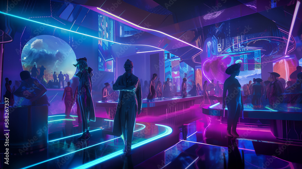 cyberpunk bar Stock Illustration | Adobe Stock