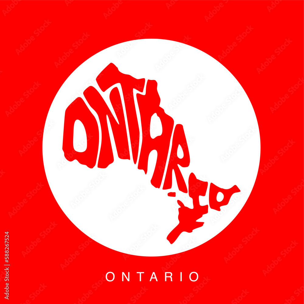 Ontario map lettering art. Ontario typography map. Stock Vector | Adobe ...