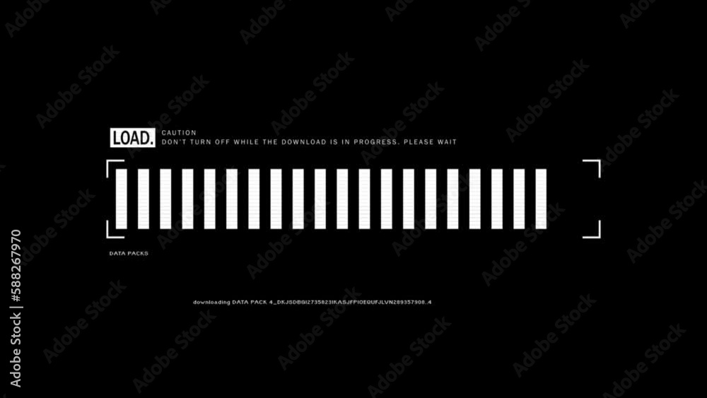 Loading bar animation with glitch effect, system failures. Cyberpunk ...