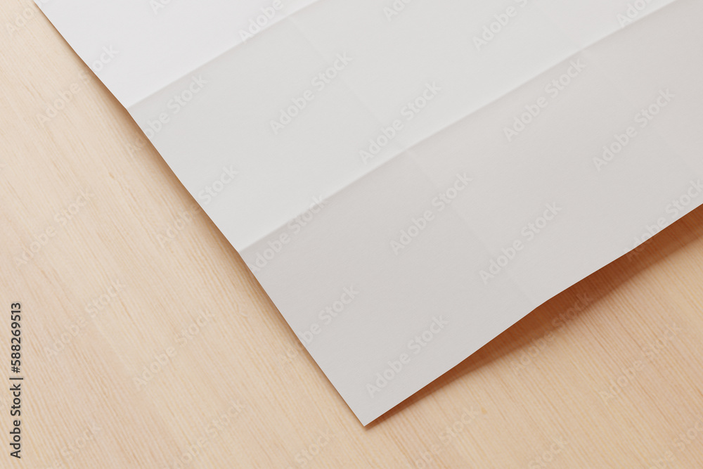folded paper with folding marks Stock Photo | Adobe Stock