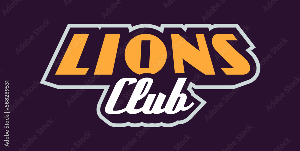 Bold sports font for lion mascot logo. Text style lettering for esport ...