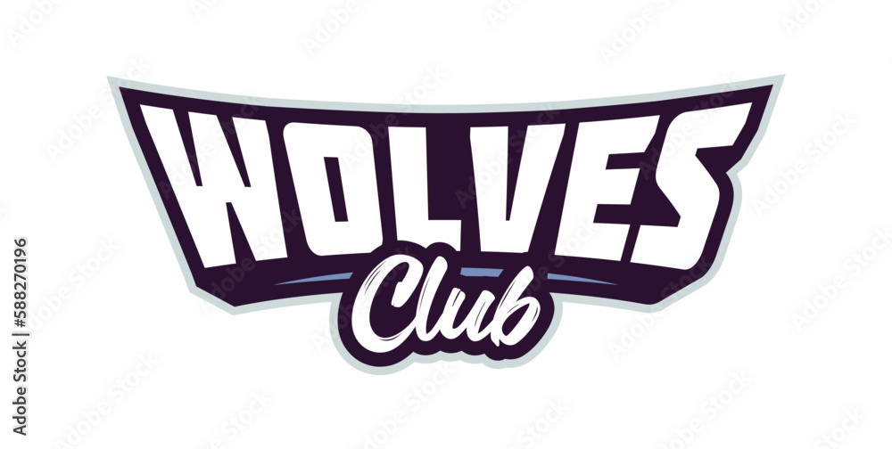 Bold sports font for wolf mascot logo. Text style lettering for esport ...