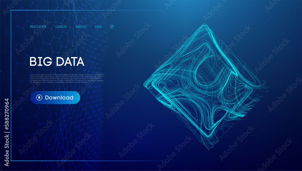Data cube blockchain technology background. Futuristic network vector ...