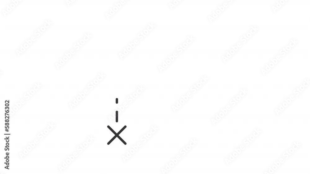 Animated route linear icon. Appearing dotted line. Location pin. Hiking ...