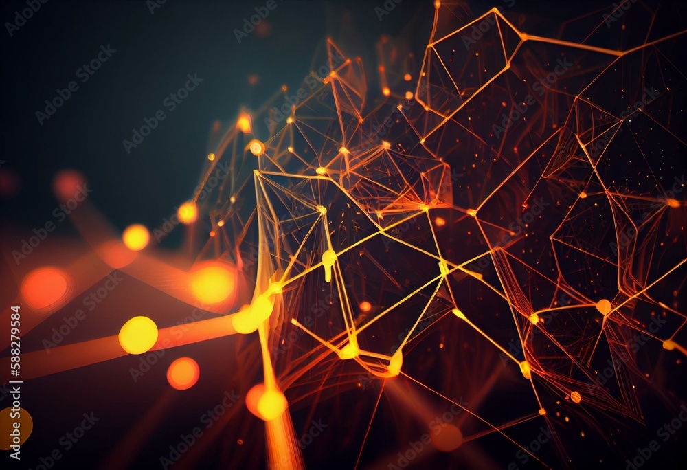 Corrupted network or connection. Abstract digital background of points ...