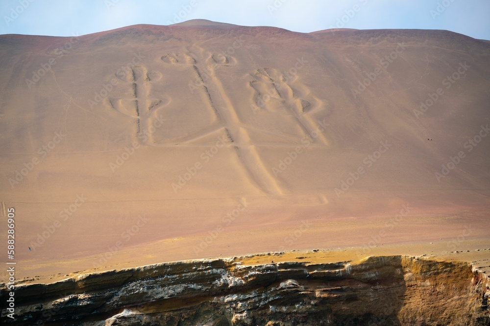 Paracas Candelabra, a famous geoglyph, on the north coast of the ...