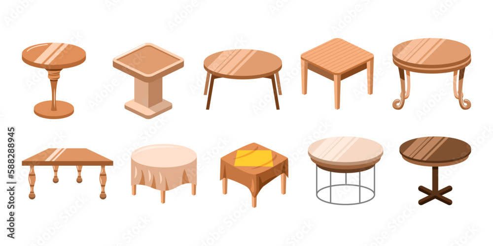 Table vector set collection graphic clipart design Stock Vector | Adobe ...