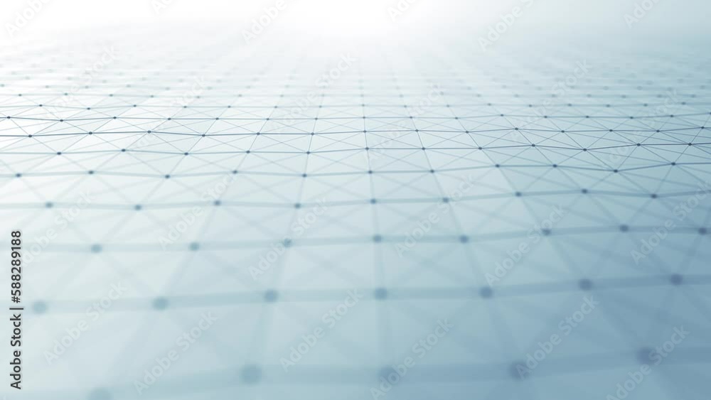 White Ground Plexus Digital Fx Background/ 4k animation of an abstract ...