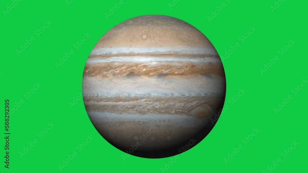 Vidéo Stock 4k Jupiter Planet Green Screen, Jupiter in Space, Green ...