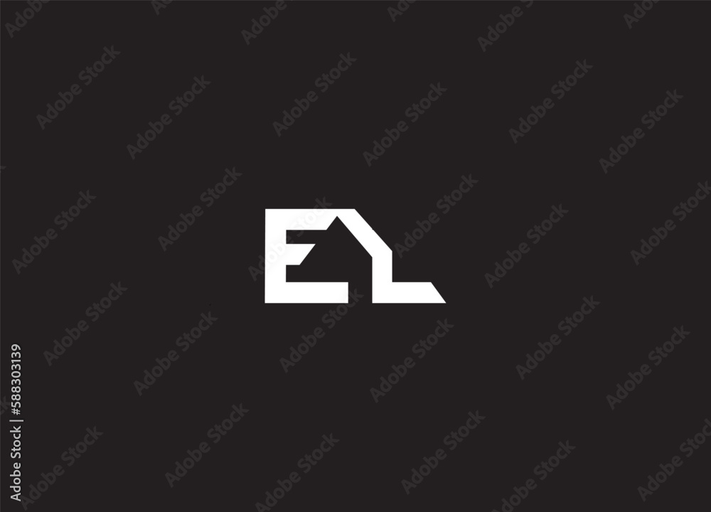 Alphabet letters monogram EL logo design Stock Vector | Adobe Stock