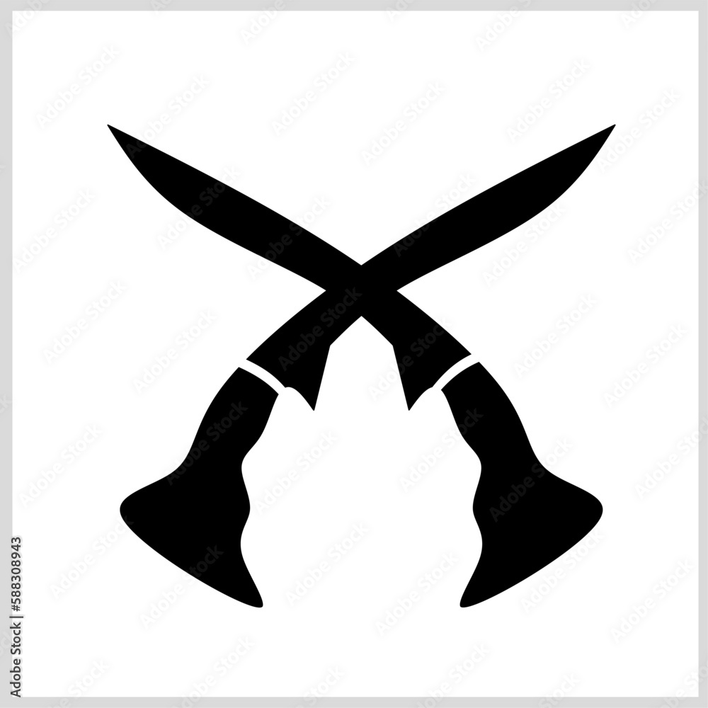 Badik, Iconic Traditional Weapon from Sulawesi, Indonesia. Vector ...