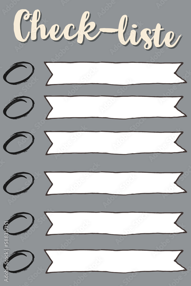 Checkliste / Check-liste / Check liste / To-do / Liste / Brainstorming ...