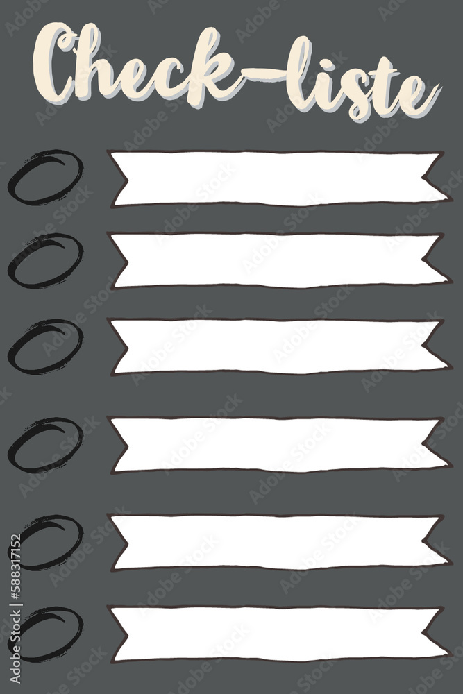 Checkliste / Check-liste / Check liste / To-do / Liste / Brainstorming ...