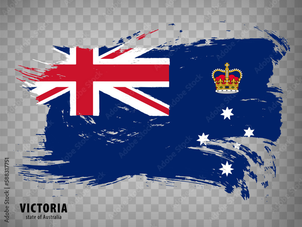Flag State of Victoria brush strokes. Flag Victoria with title on ...