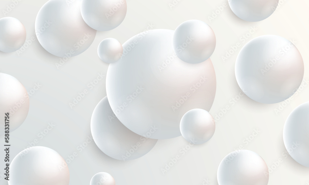 Shiny 3d white sphere of balls background. Silver texture gradient ...