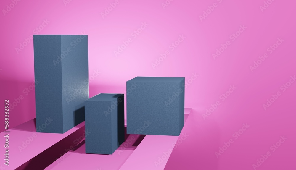 pink background with beautiful blue stone objects Stock Illustration ...