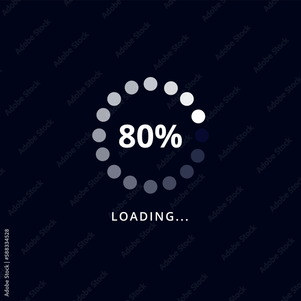 Flat design of internet page loading progress at 80% loaded. Design for ...