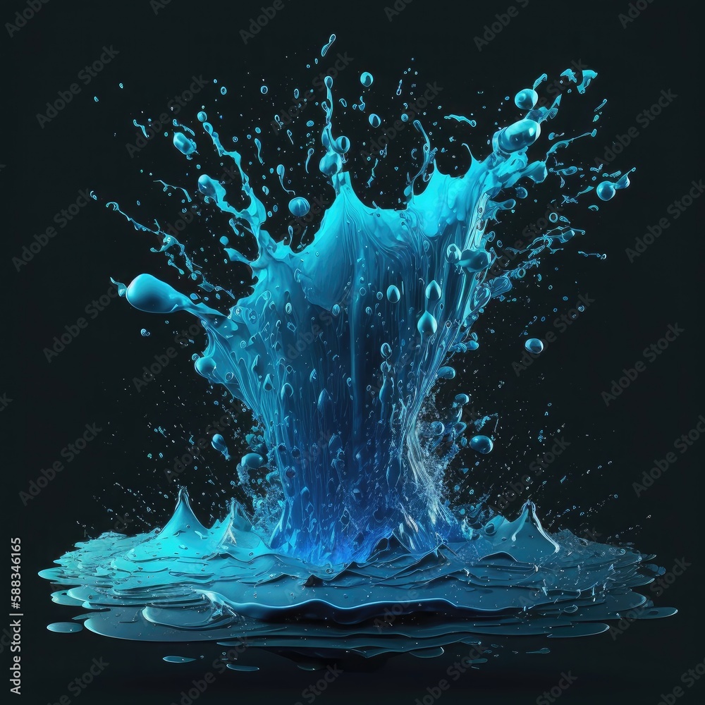 design water splash vfx game ai generated Stock Illustration | Adobe Stock