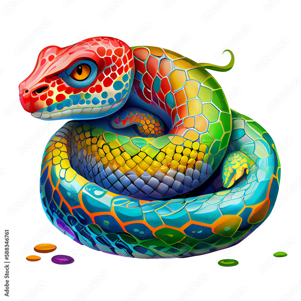 Colorful Snake clipart, Snake on transparent background, wall mate ...