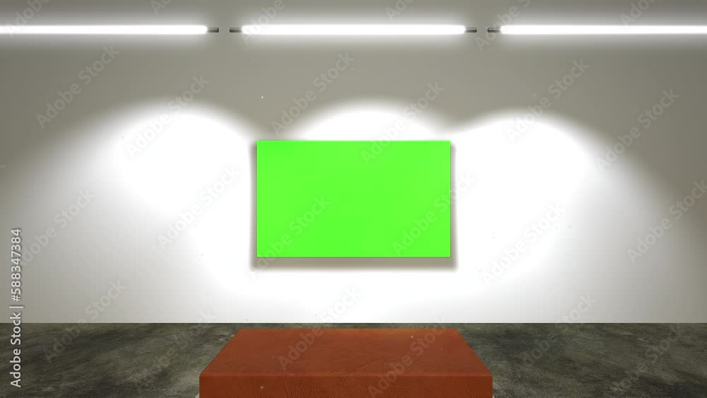 Hall of art gallery museum with frame for picture and photos with mock ...