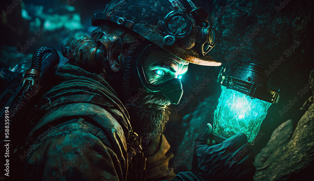 Wolfgun skyrim miner in a dim mine torch light emerald rock vag hd ...