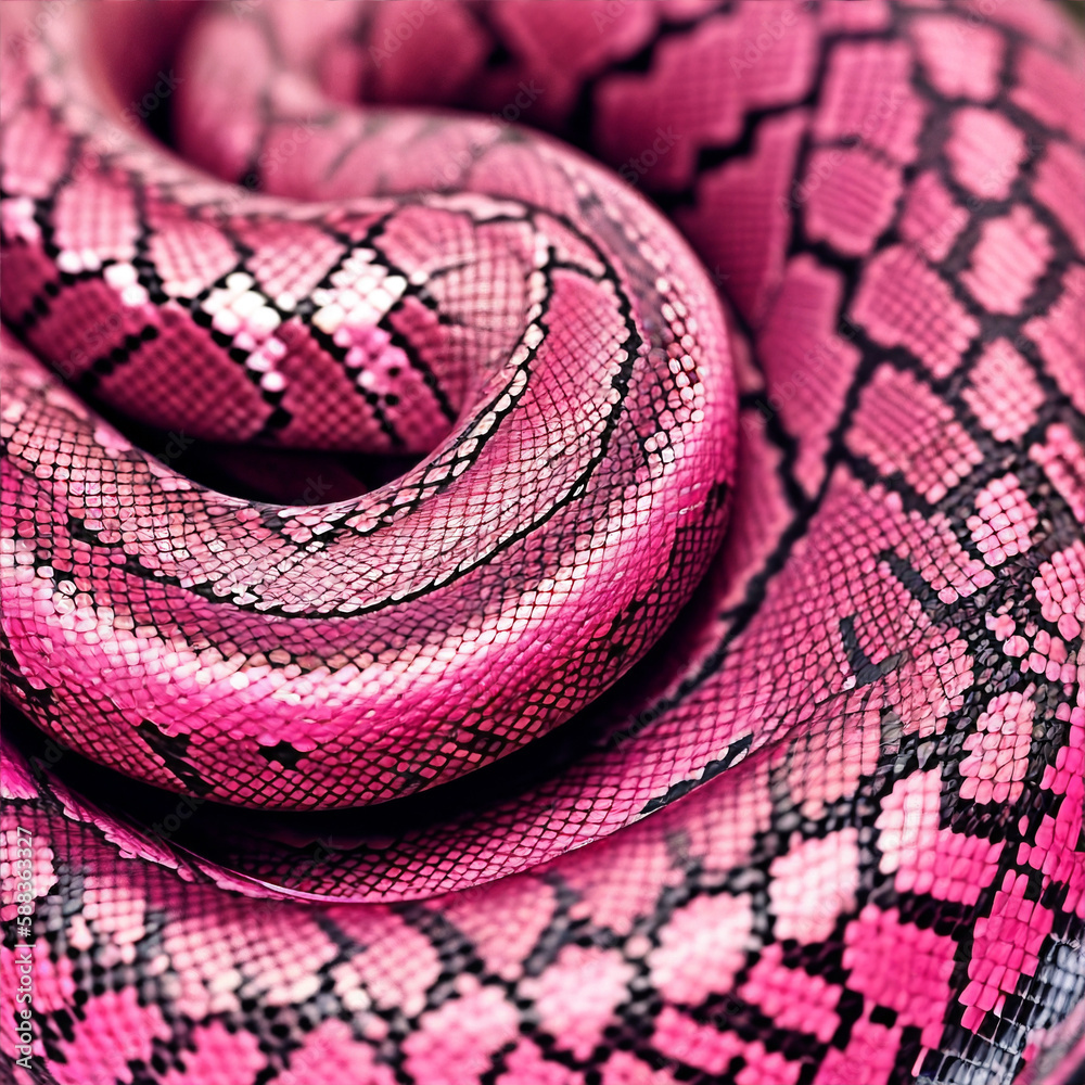 pink snake leather skin pattern background with generative AI ...