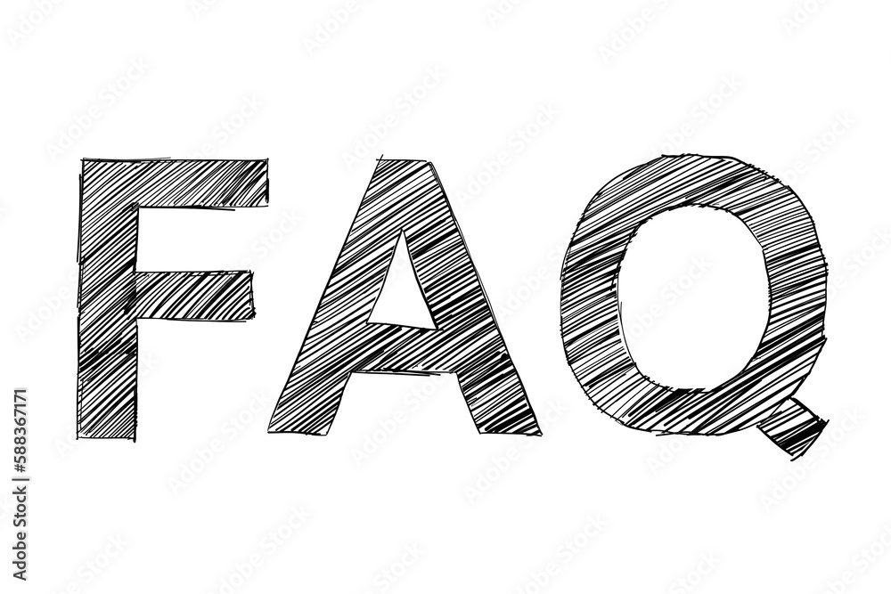 FAQ (Frequently Asked Questions) abbreviation word text in handwritten ...