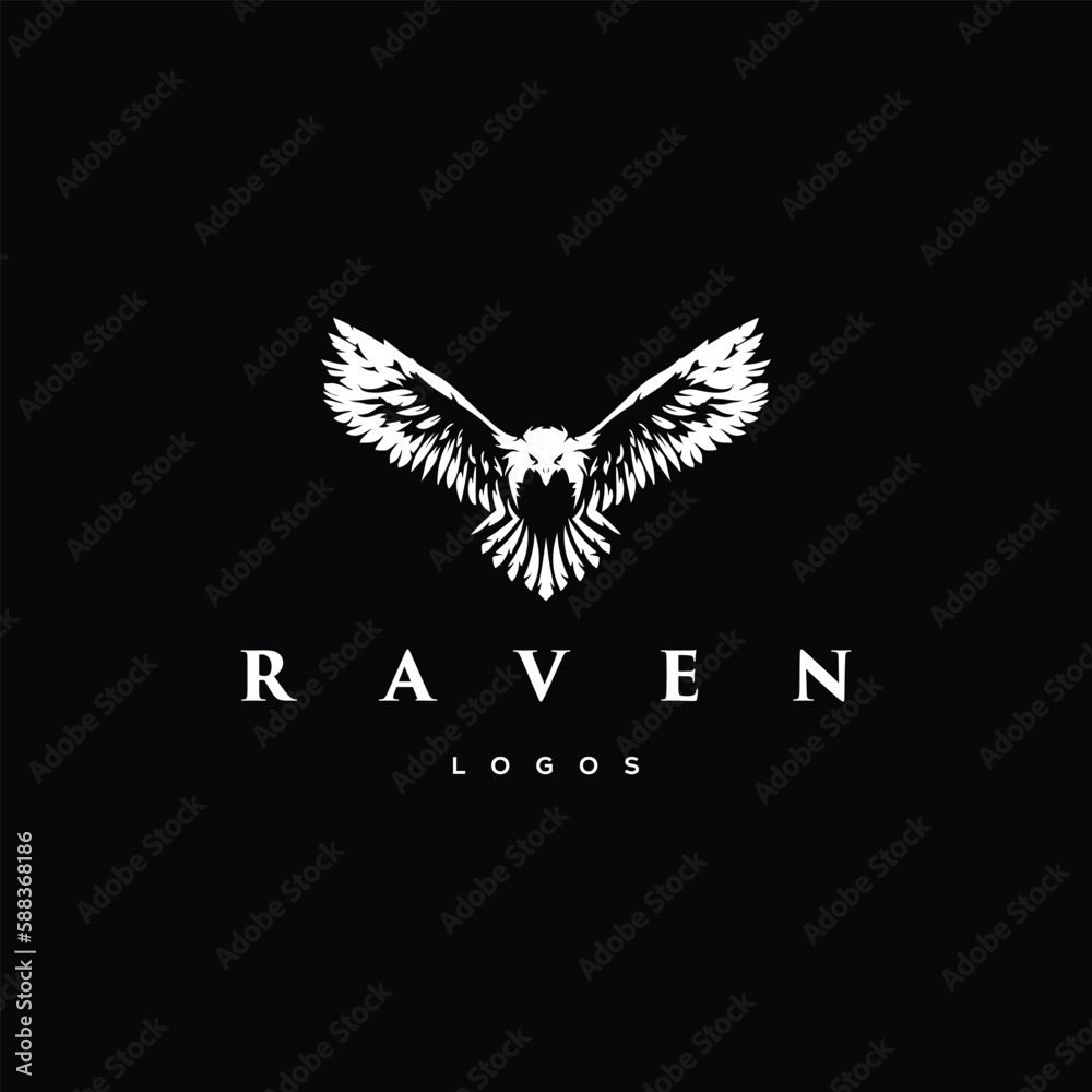 raven logo icon designs vector Stock Vector | Adobe Stock