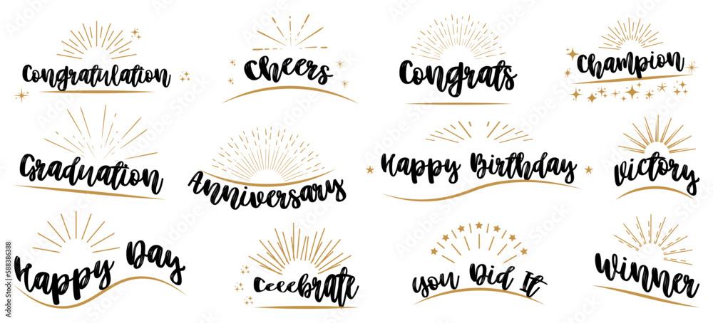 Set of congratulatory texts for different holidays. Congratulation ...